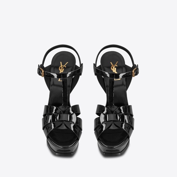 Saint Laurent | Shoes | Ysl Tribute Platform Sandals In Patent Leather ...